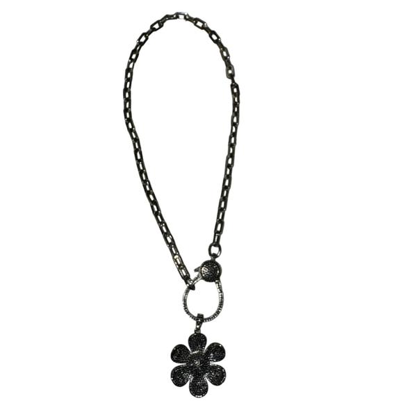 LOVE, LISA | Jewelry | New Love Lisa Womens Pave 3d Flower Necklace In ...